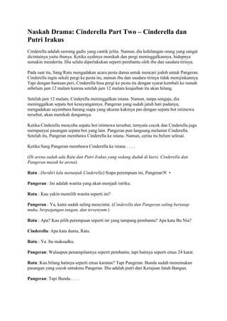 Naskah drama cinderela | DOCX