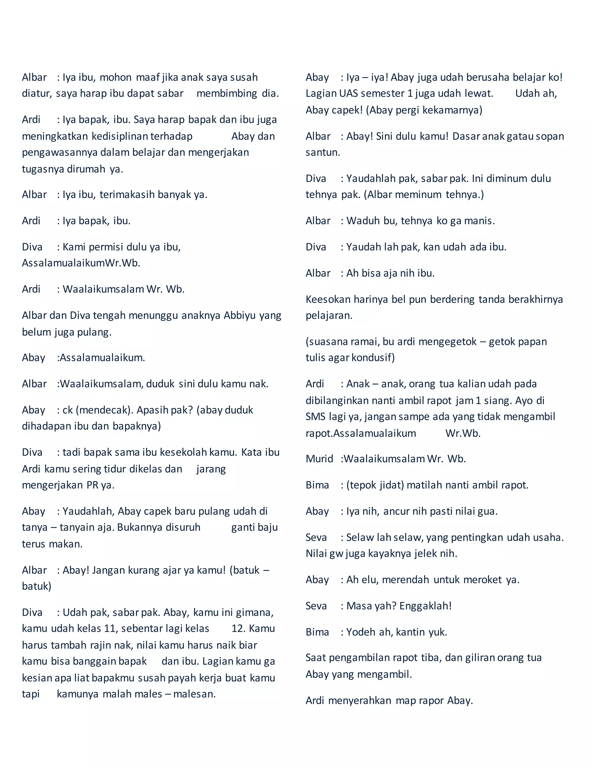 Naskah drama qada dan qadar | DOCX