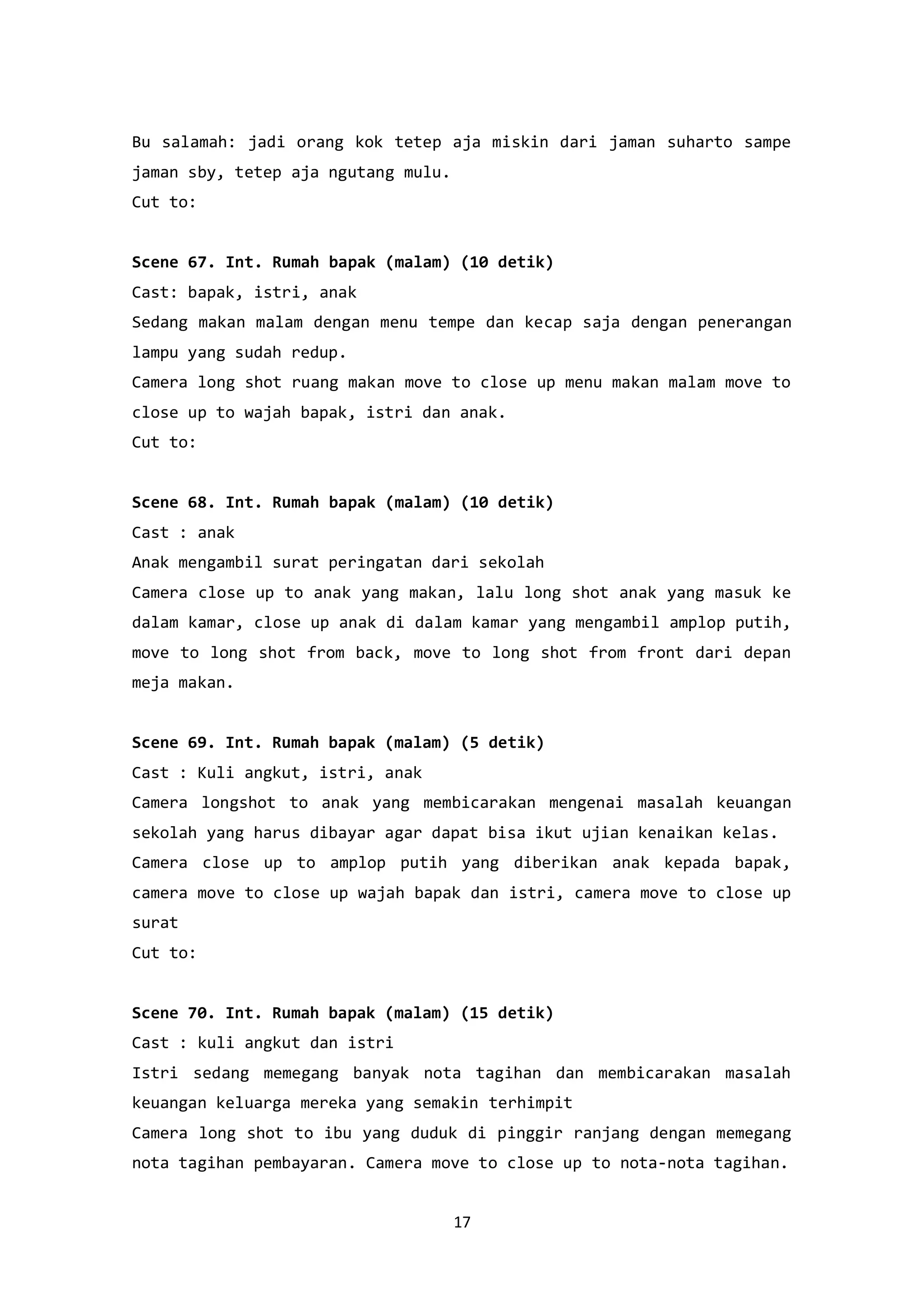 Naskah film pendek 'MASIH DIUSAHAKAN' | PDF