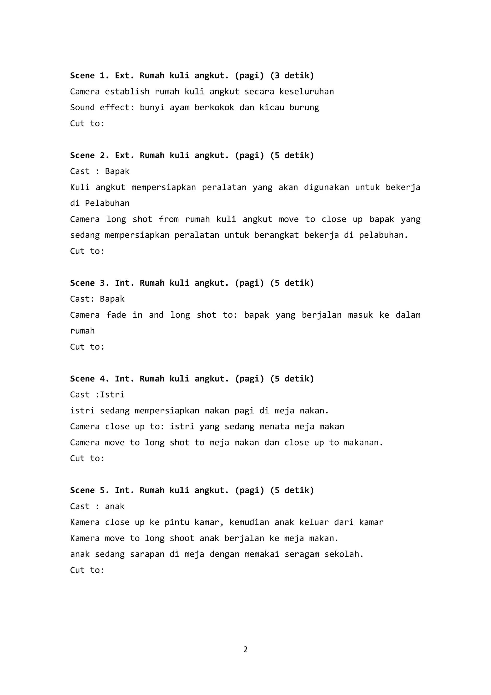 Naskah film pendek 'MASIH DIUSAHAKAN' | PDF