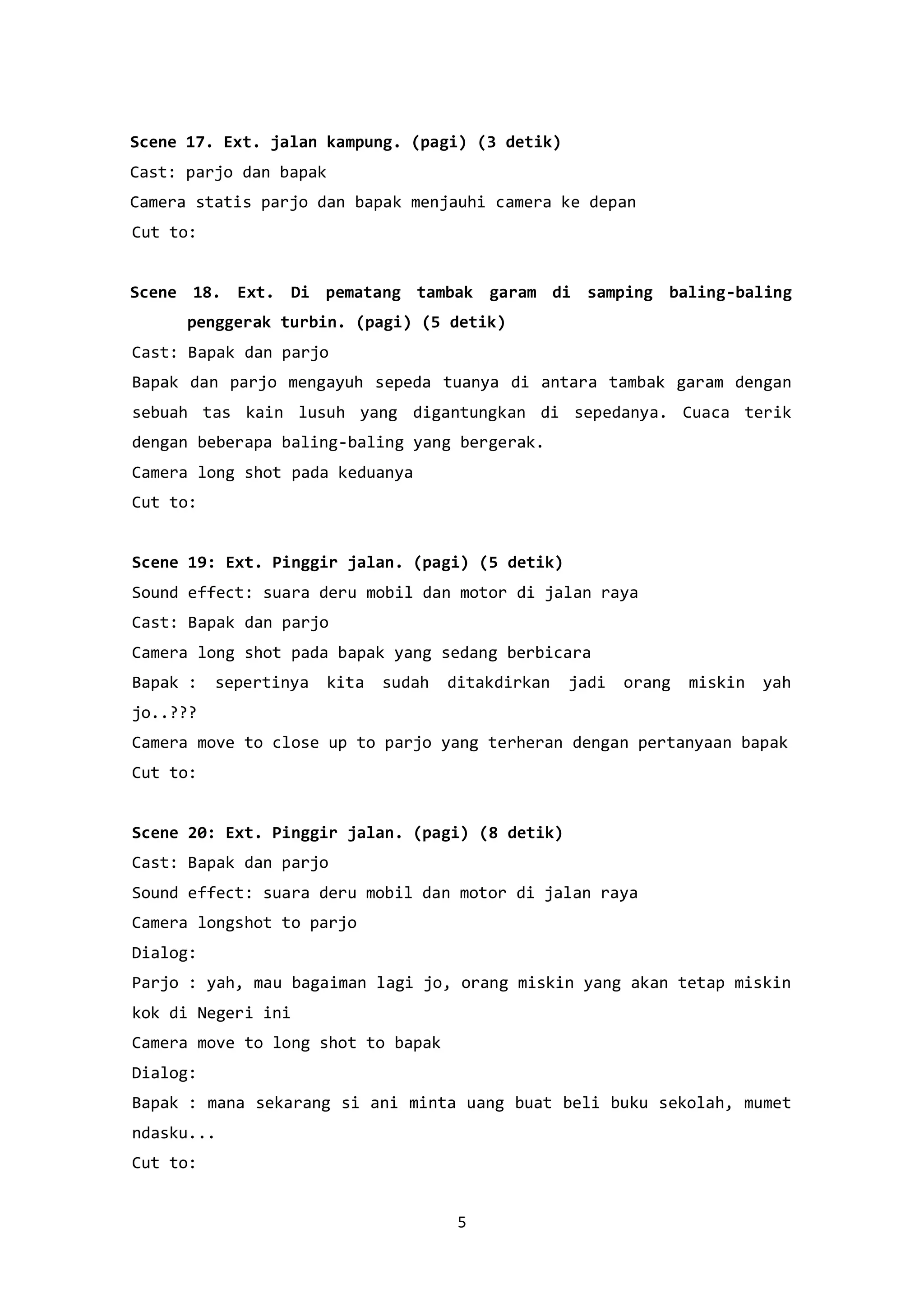 Naskah film pendek 'MASIH DIUSAHAKAN' | PDF