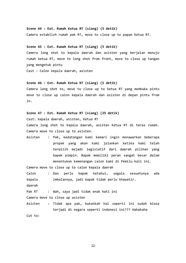 Naskah film pendek 'MASIH DIUSAHAKAN' | PDF