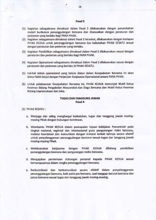 Naskah kerjasama kwarnas gerakan pramuka dengan bnpb dan unit siaga ...