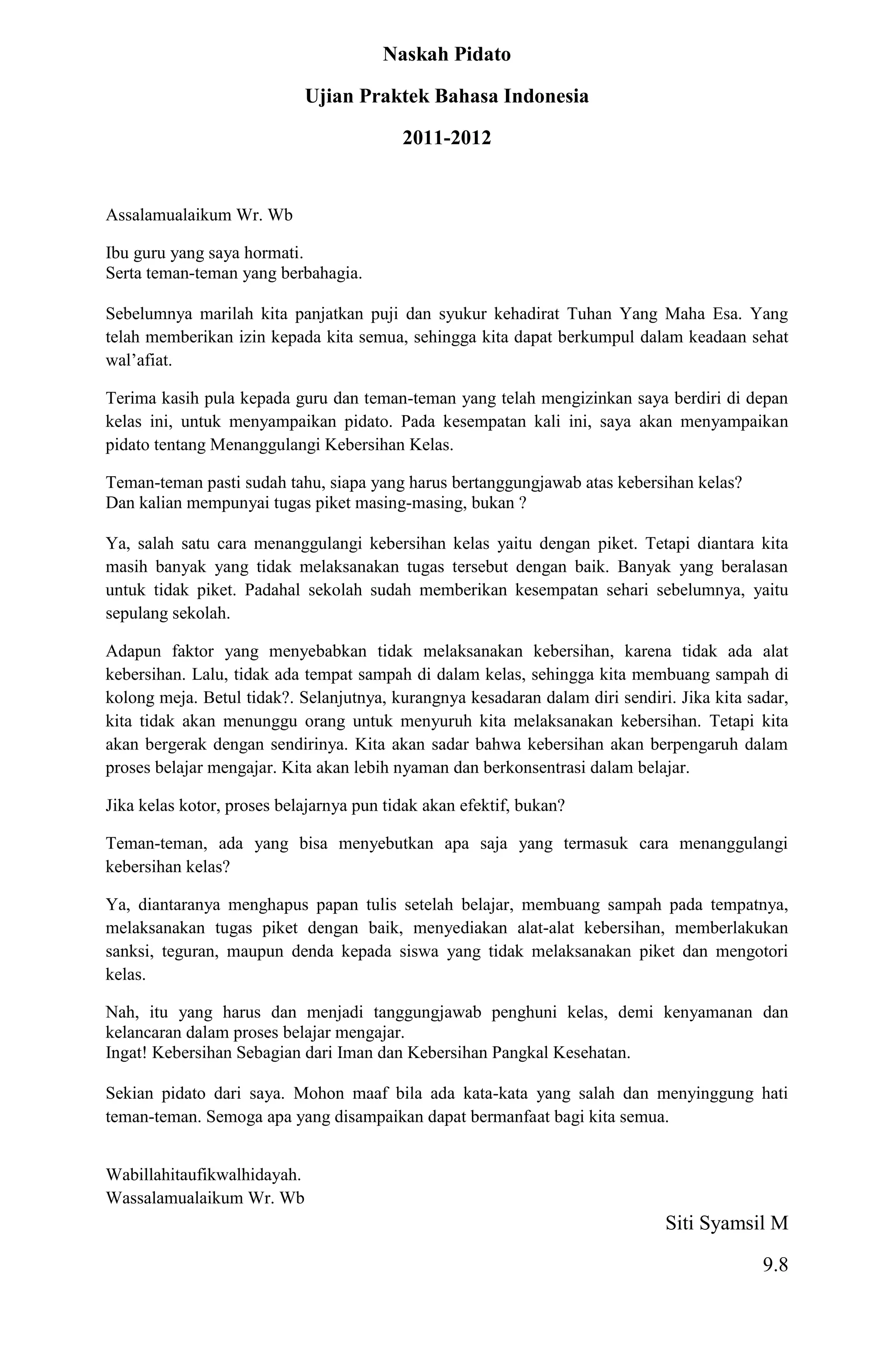 Naskah pidato | DOCX