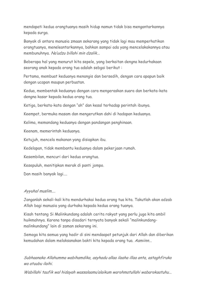 Naskah pidato; berbakti kepada kedua orang tua | DOCX