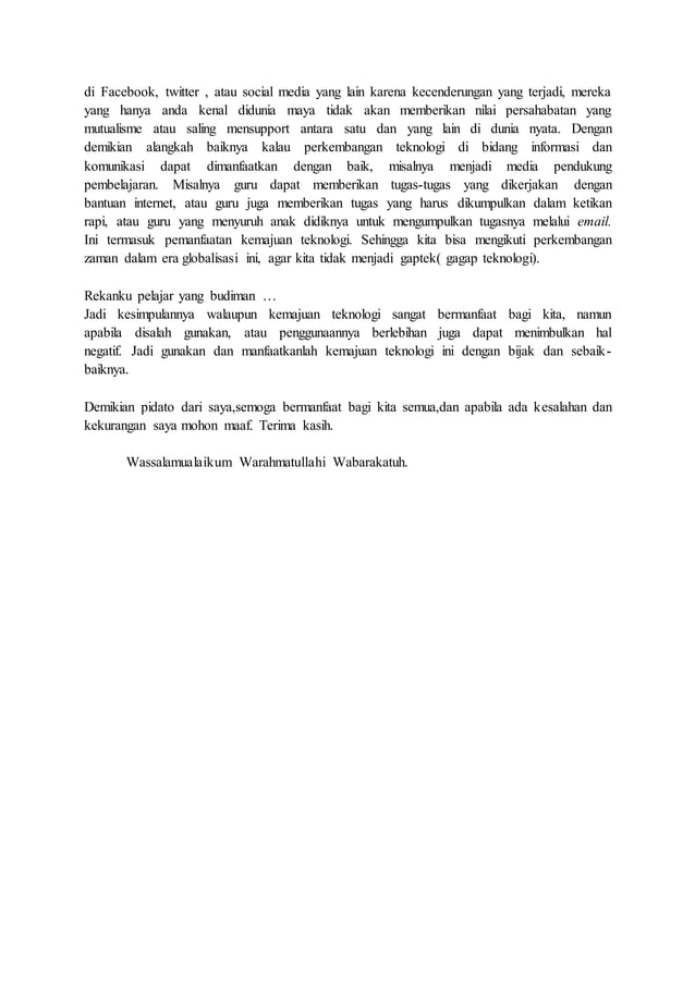 Naskah pidato indah | DOCX