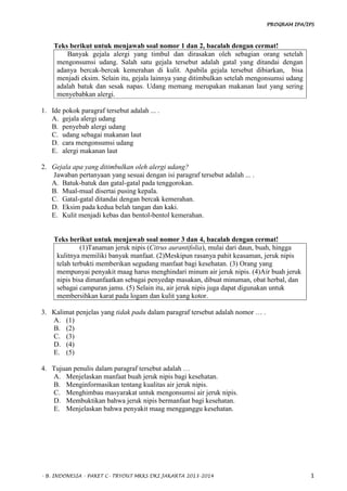 TRYOUT 4 BHS INDONESIA PAKET C | PDF