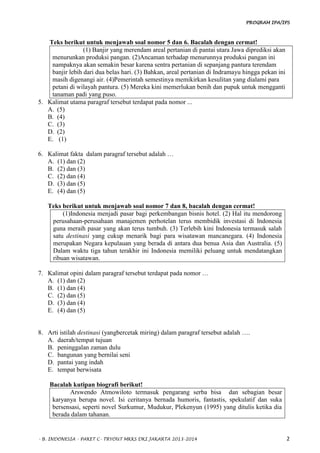 TRYOUT 4 BHS INDONESIA PAKET C | PDF