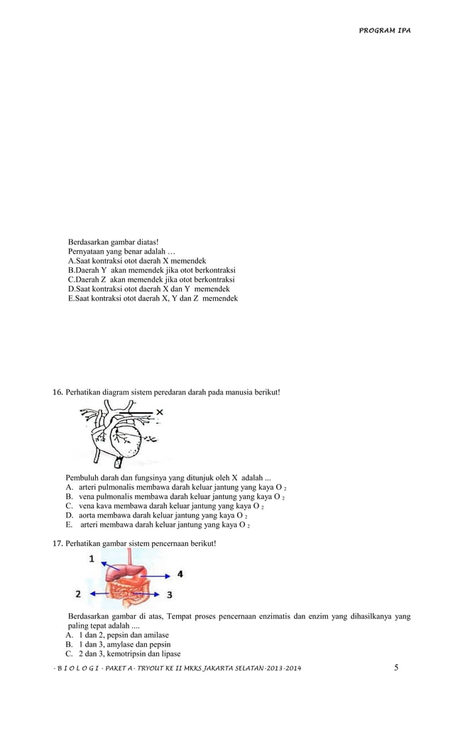 Soal Tryout Biologi Paket A | DOC