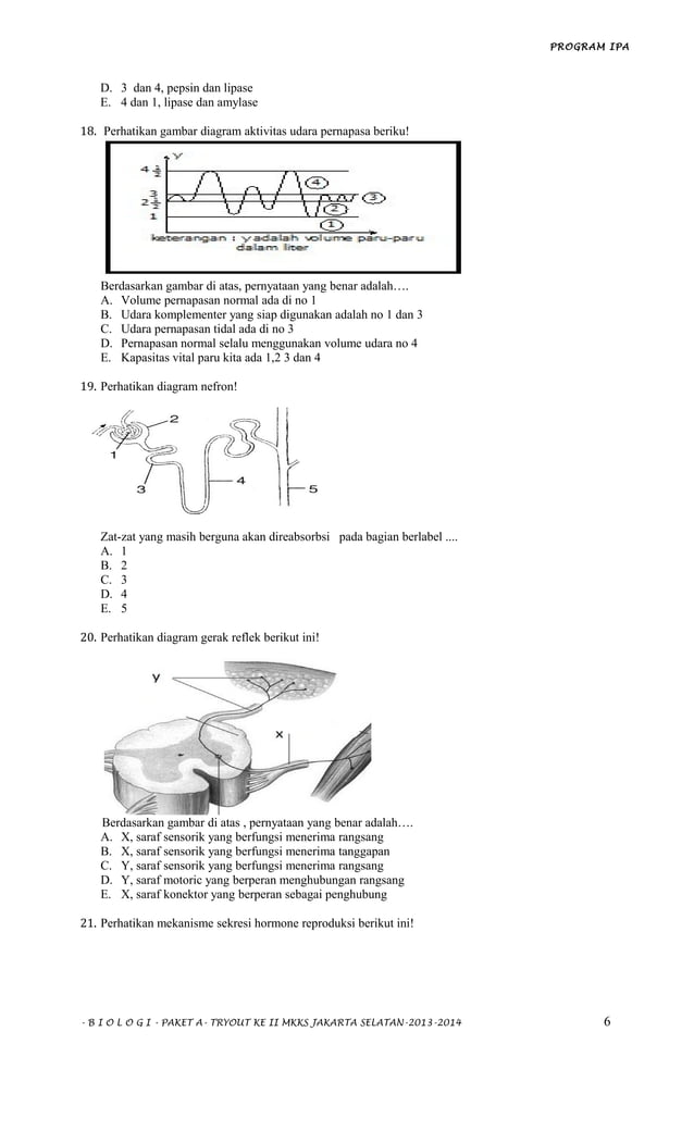 Soal Tryout Biologi Paket A | DOC