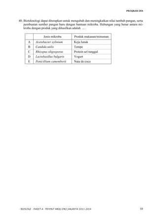 TRYOUT 4 BIOLOGI TIPE A 2014 | PDF