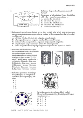 TRYOUT 4 BIOLOGI TIPE A 2014 | PDF