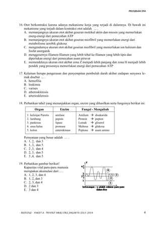 TRYOUT 4 BIOLOGI TIPE A 2014 | PDF