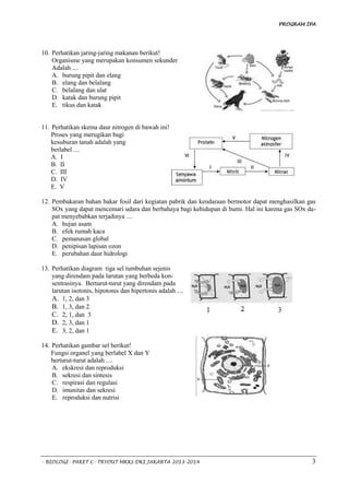 TRYOUT 4 BIOLOGI C 2014 | PDF