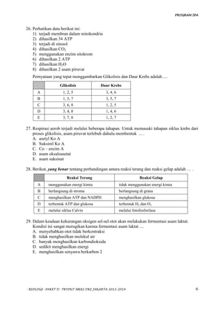 TRYOUT 4 BIOLOGI D 2014 | DOCX