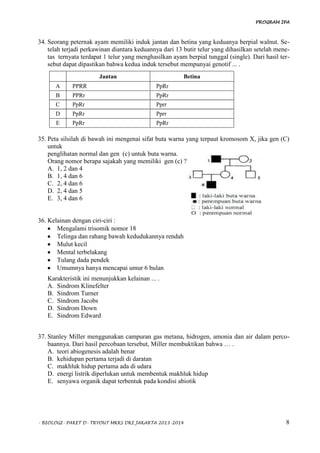 TRYOUT 4 BIOLOGI D 2014 | DOCX