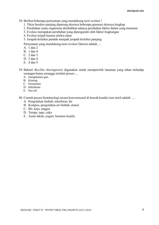 TRYOUT 4 BIOLOGI D 2014 | DOCX