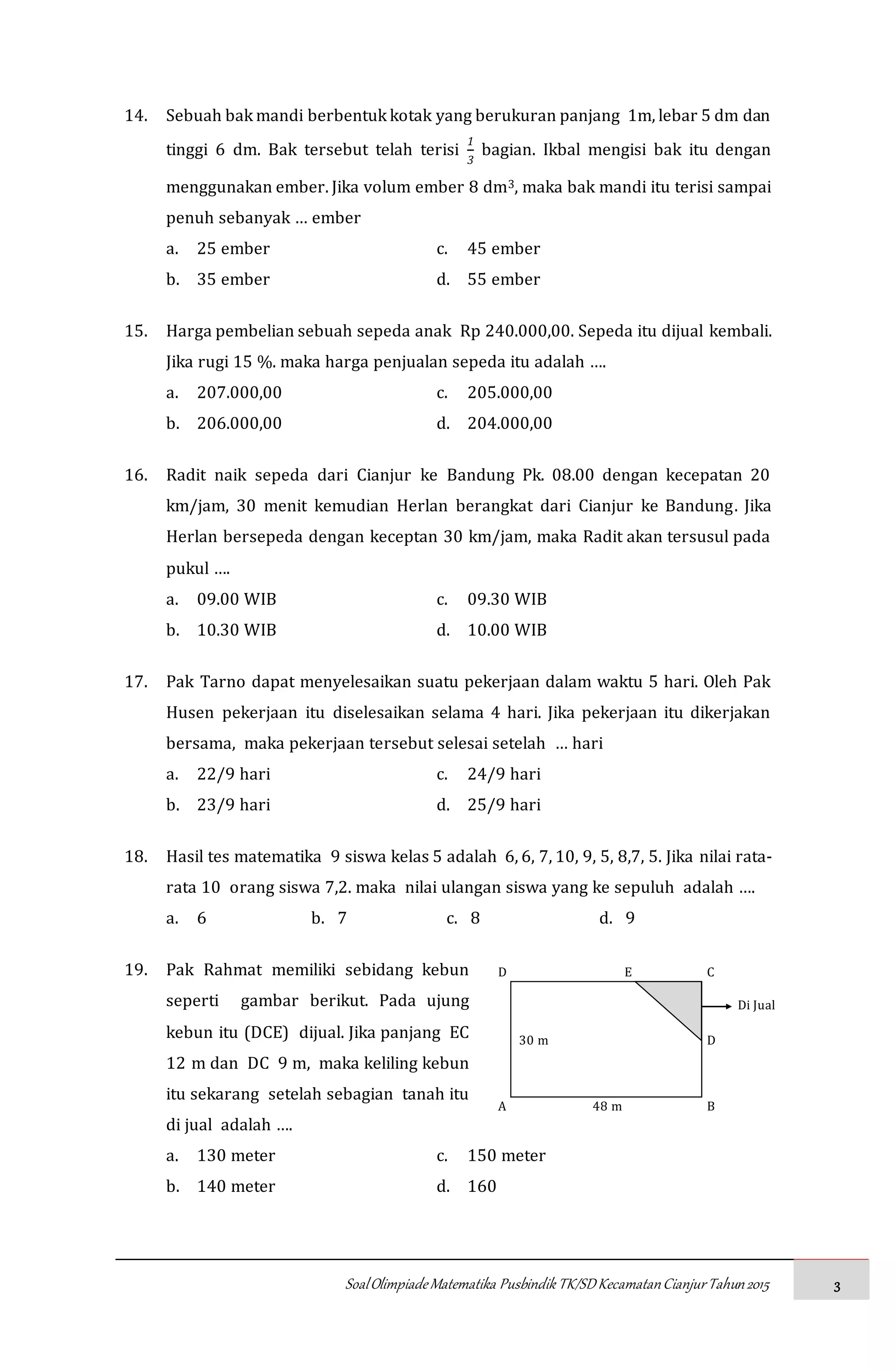 Naskah soal matematika | PDF