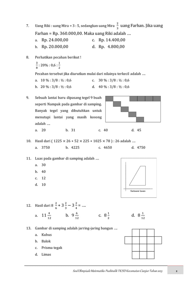 Naskah soal matematika | PDF