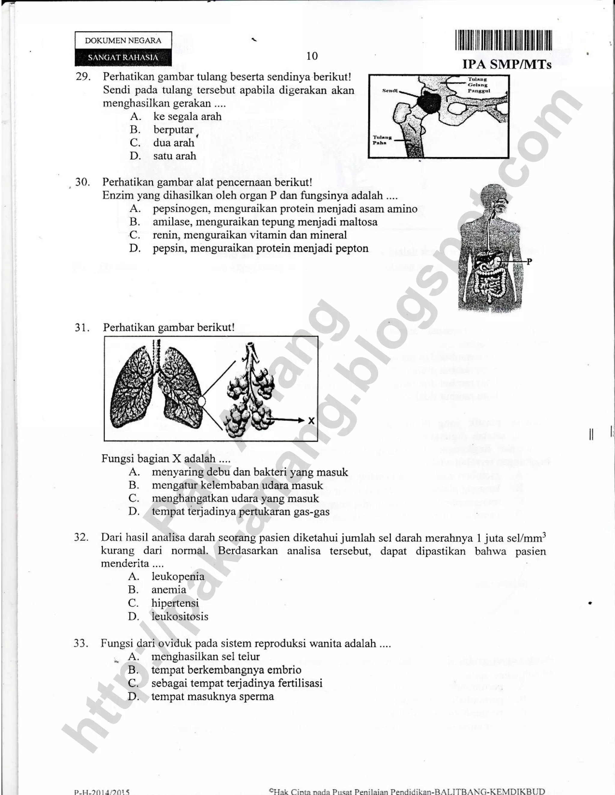 Naskah soal un ipa smp 2015 paket 1 | PDF