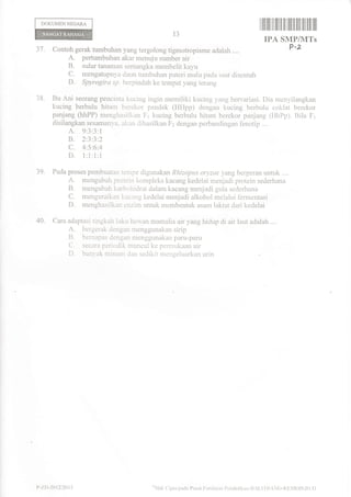 Naskah Soal TryOut Ujian Nasional IPA SMP 2014 paket 14 | PDF