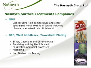 Nasmyth corporate presentation | PPT
