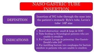 Naso gastric tube insertion- skill lab- osce | PPT