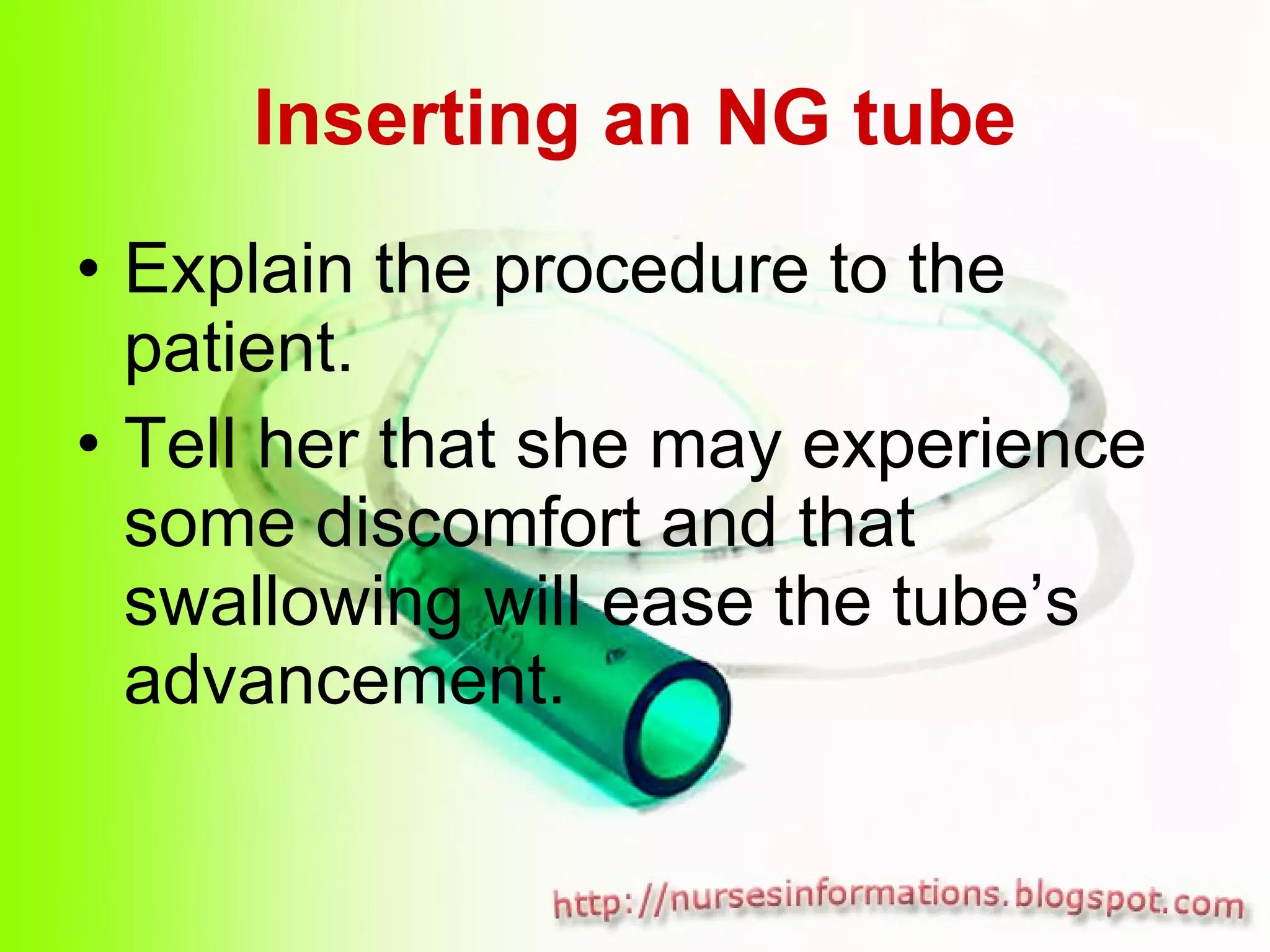 Nasogastric Tube (NGT) insertion and removal | PPS