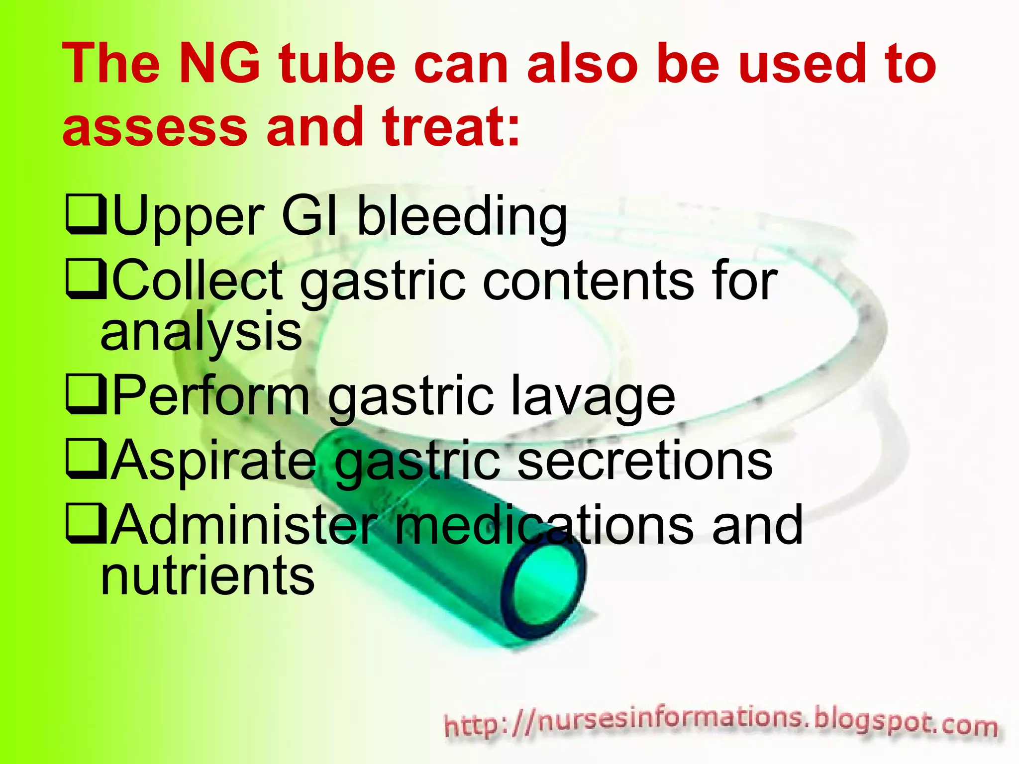 Nasogastric Tube (NGT) insertion and removal | PPS