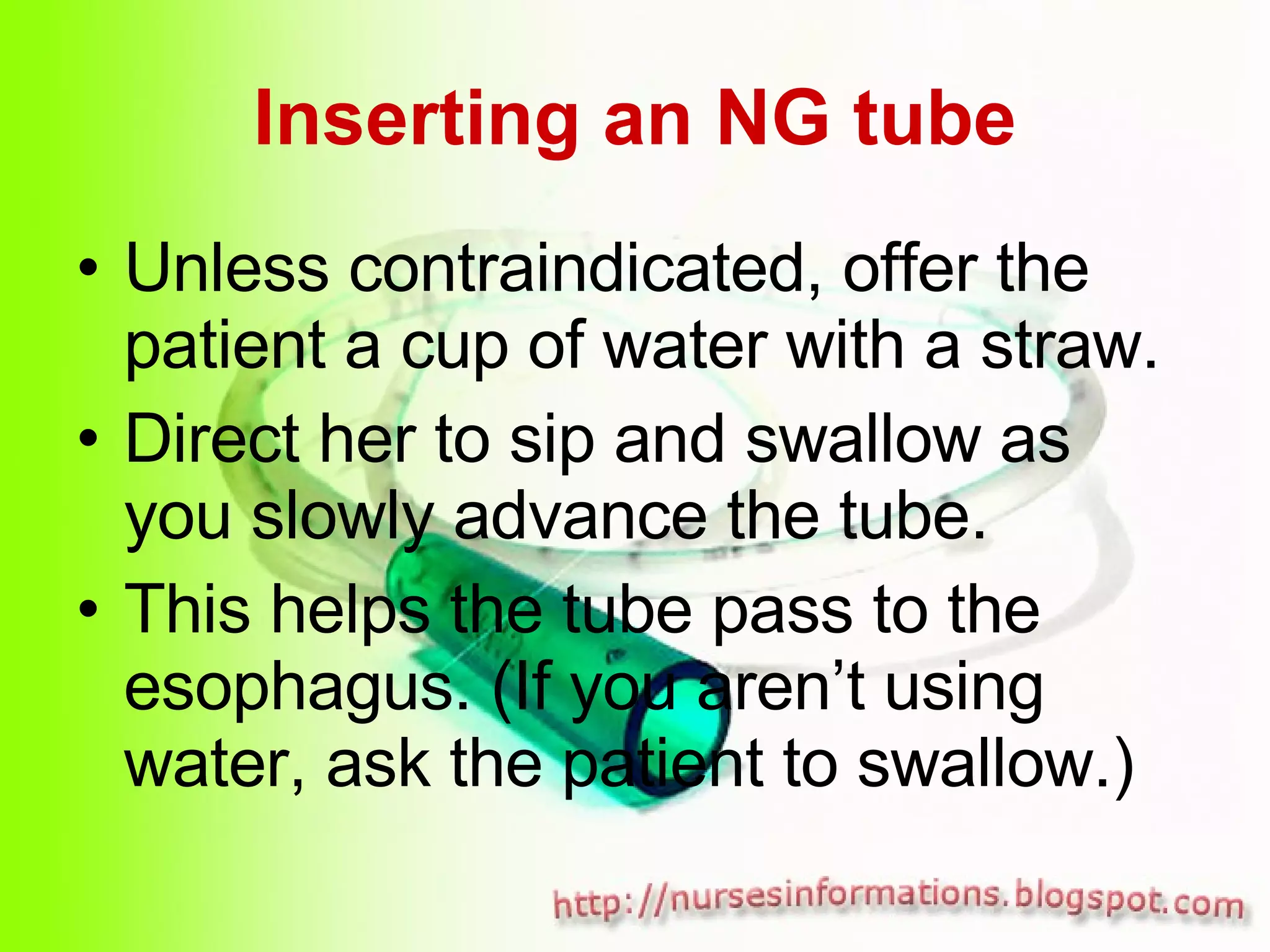 Nasogastric Tube (NGT) insertion and removal | PPS
