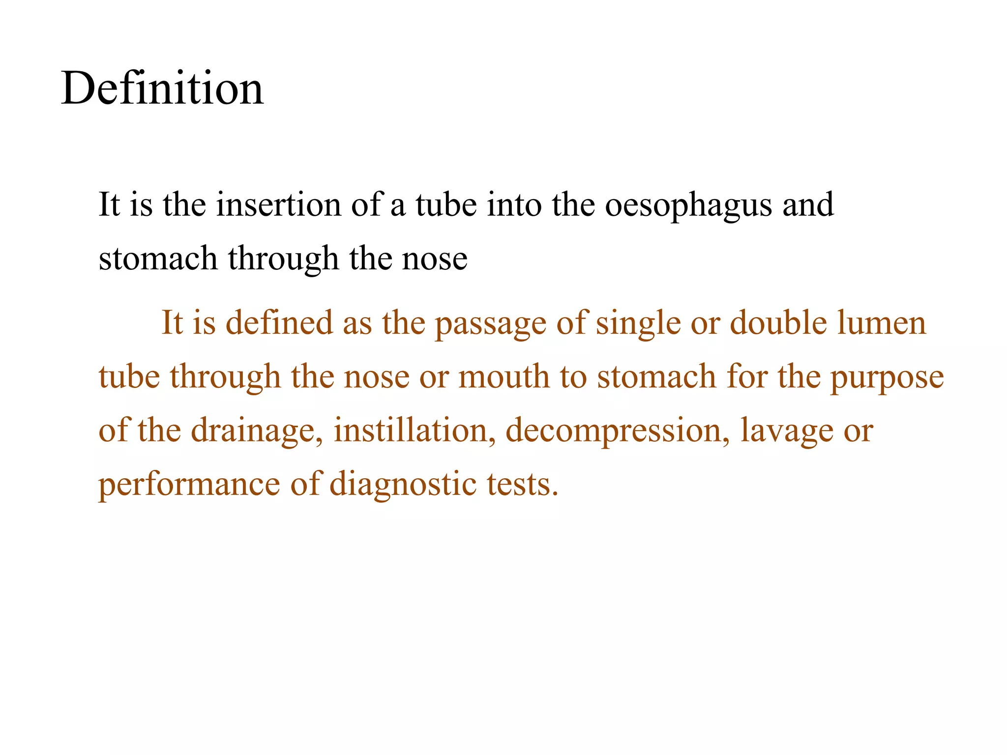 Nasogastric intubation | PPTX