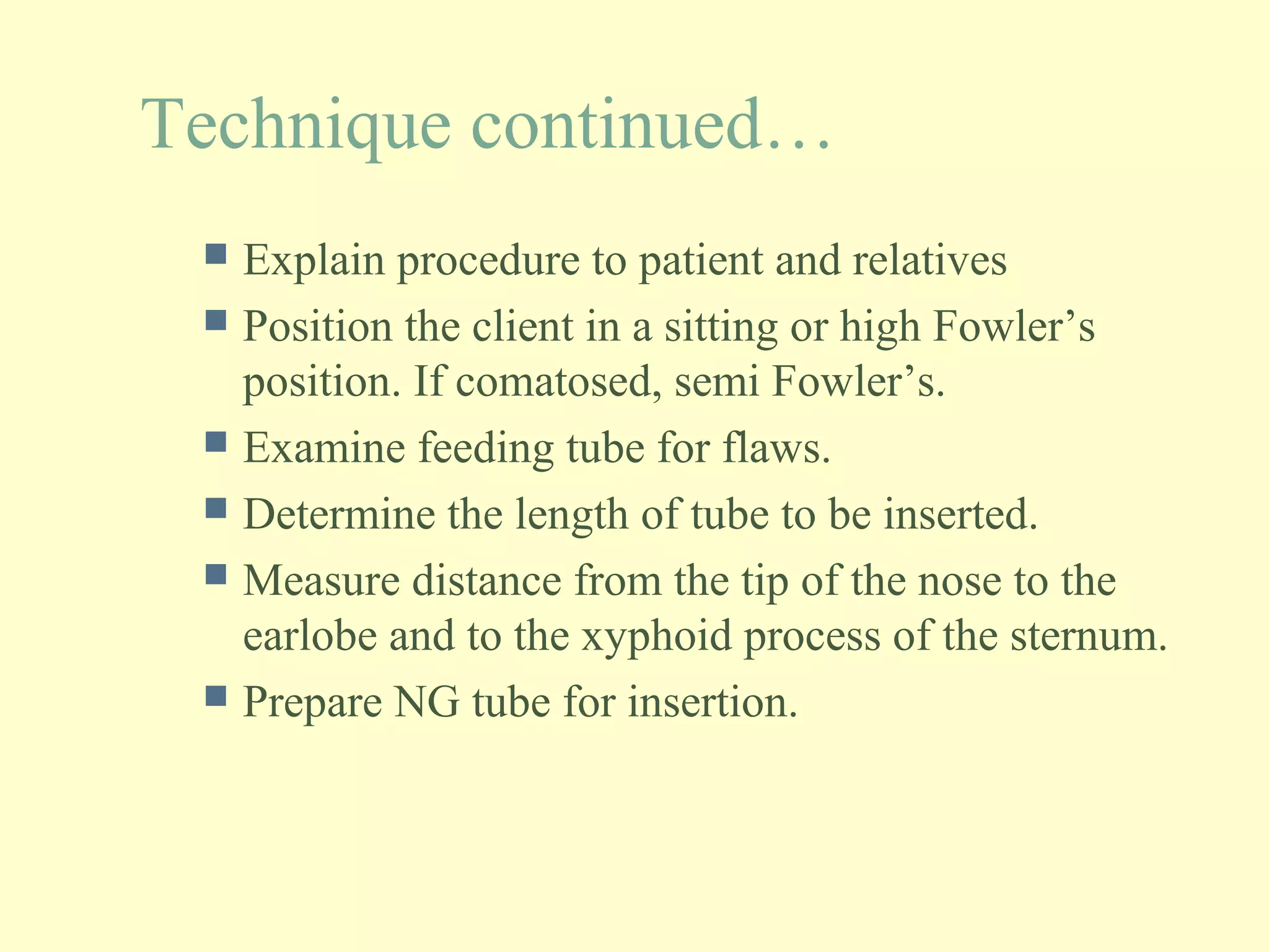 Nasogastric tube insertion | PPT