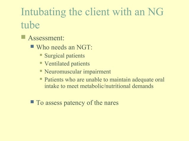 Nasogastric tube insertion | PPT