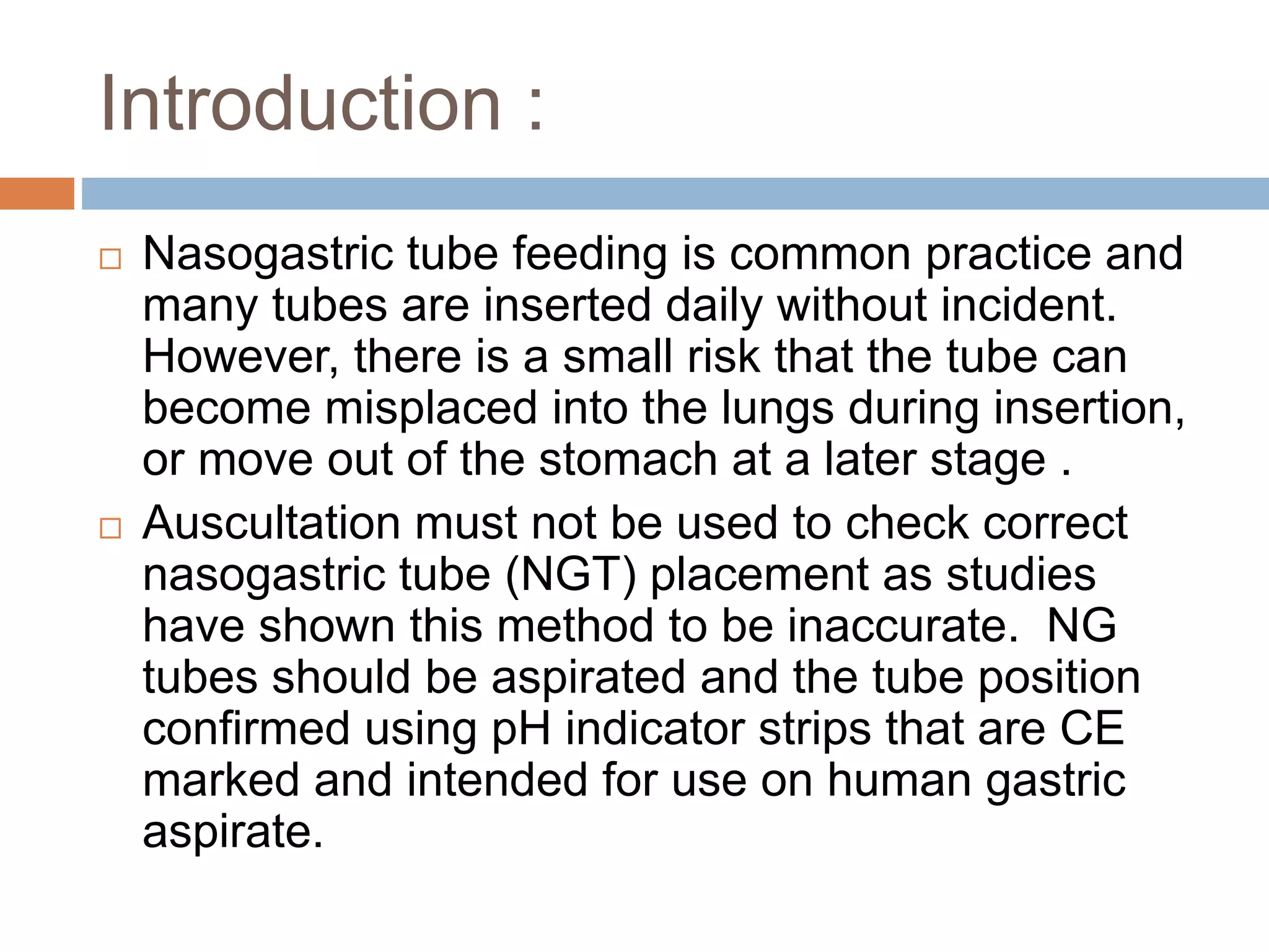 Nasogastric tube insertion and feeding | PPTX