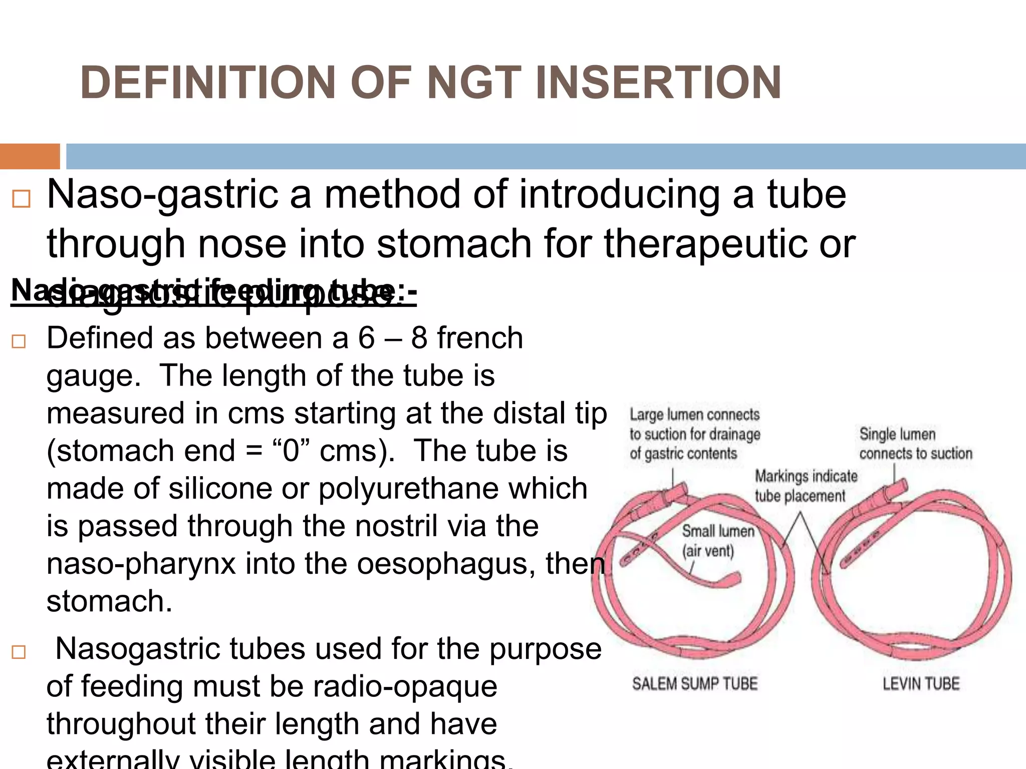 Nasogastric tube insertion and feeding | PPTX