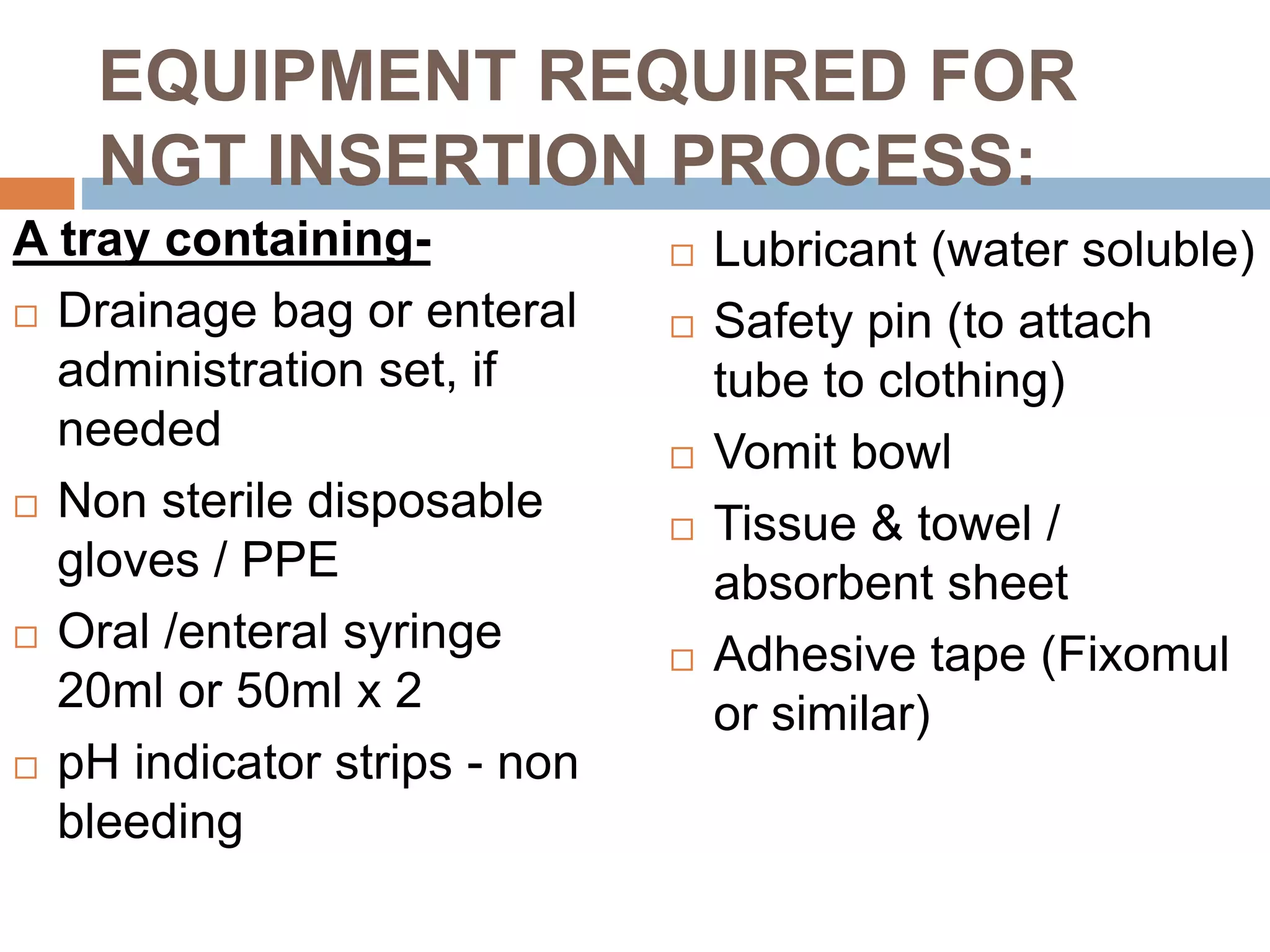 Nasogastric tube insertion and feeding | PPTX