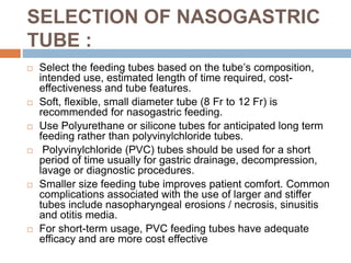 Nasogastric tube insertion and feeding | PPTX