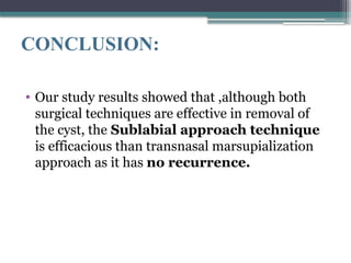 NASOLABIAL CYST.pptx and it’s mangment ,excision | PPTX