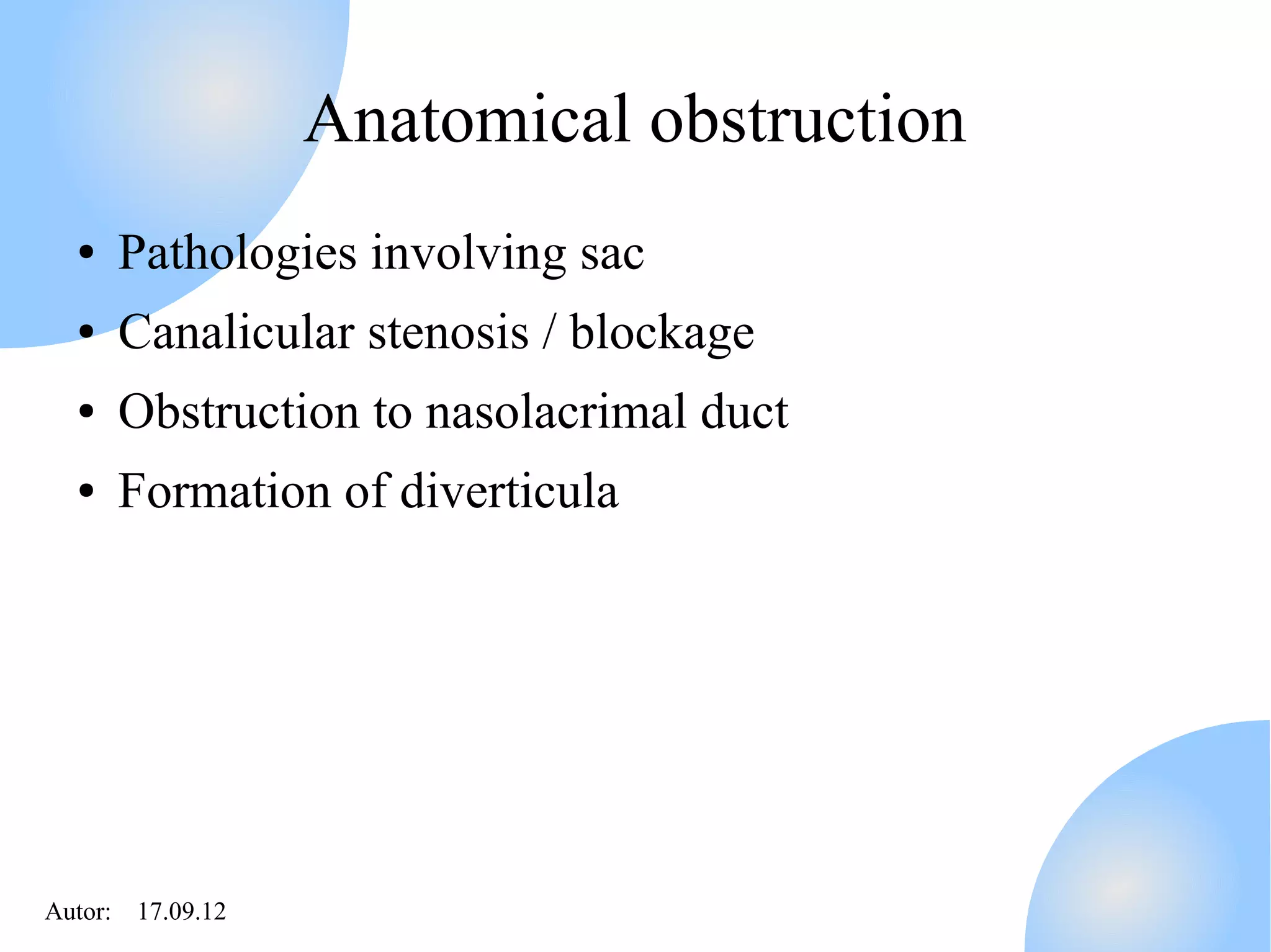 nasolacrimal system examination | ODP