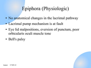 nasolacrimal system examination | ODP