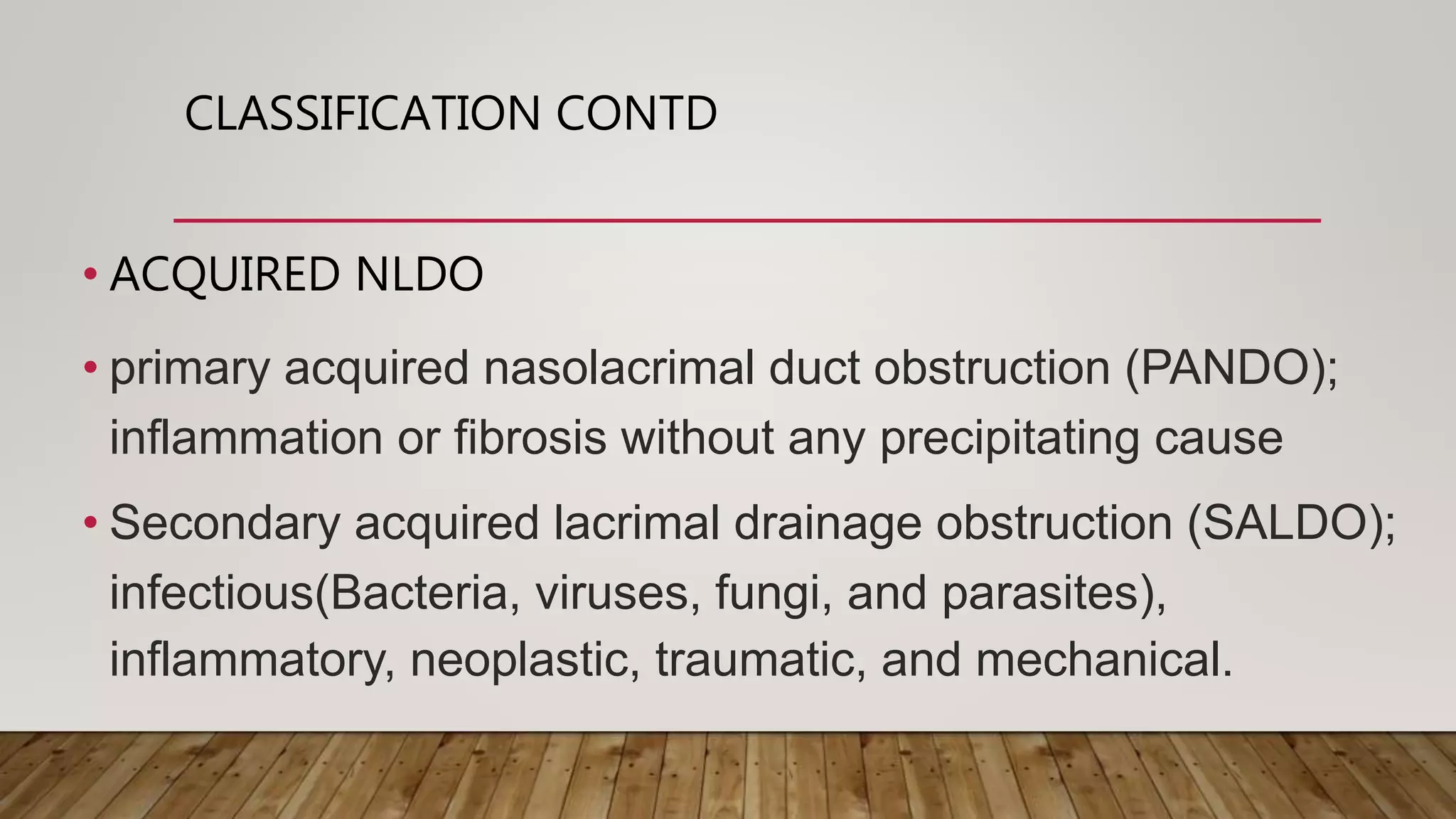Nasolacrimal duct obstruction | PPTX