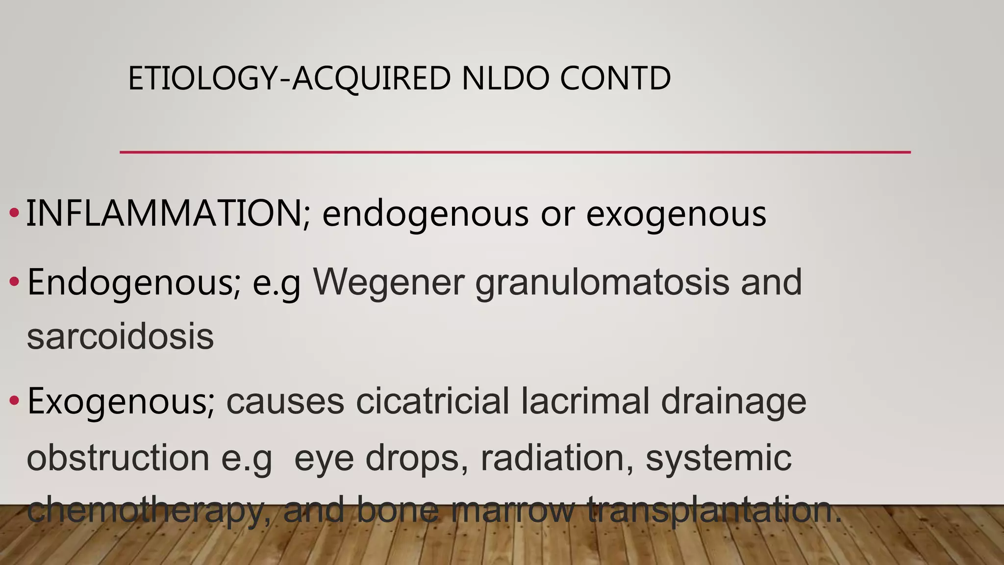 Nasolacrimal duct obstruction | PPTX