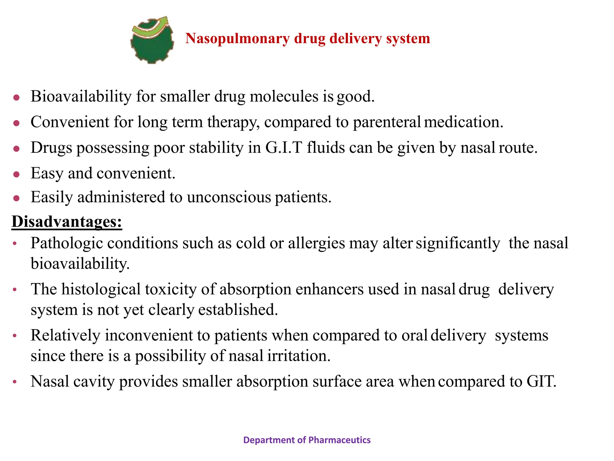 Nasopulmonary- drug delivery system pptx | PPTX