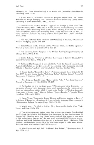 Nasr, V. 2005. The rise of Muslim Democracy | PDF