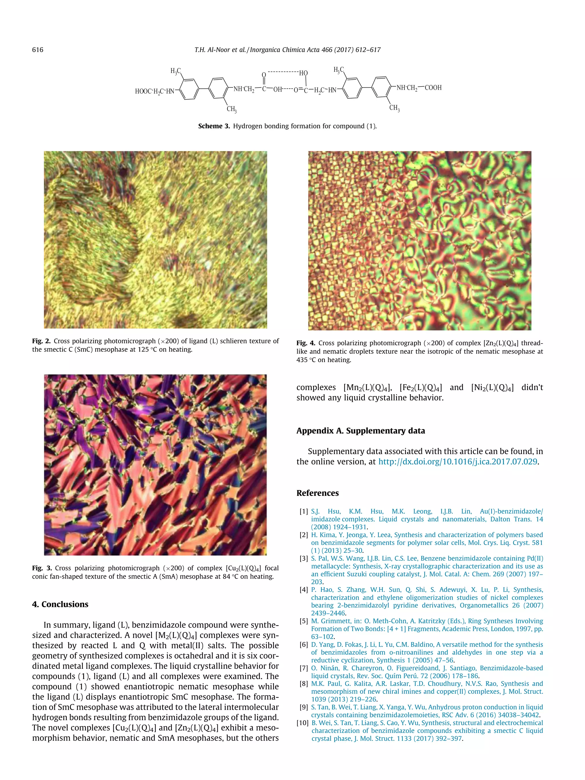 Synthesis, characterization and liquid crystalline properties of novel benzimidazol-8 ...
