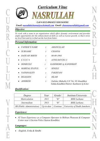 CV Format | PDF