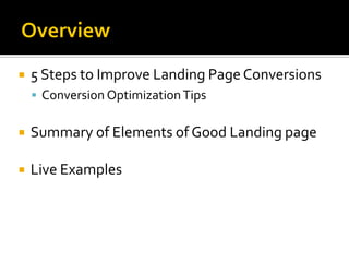 5 Steps to Optimize Your Landing Page | PPT