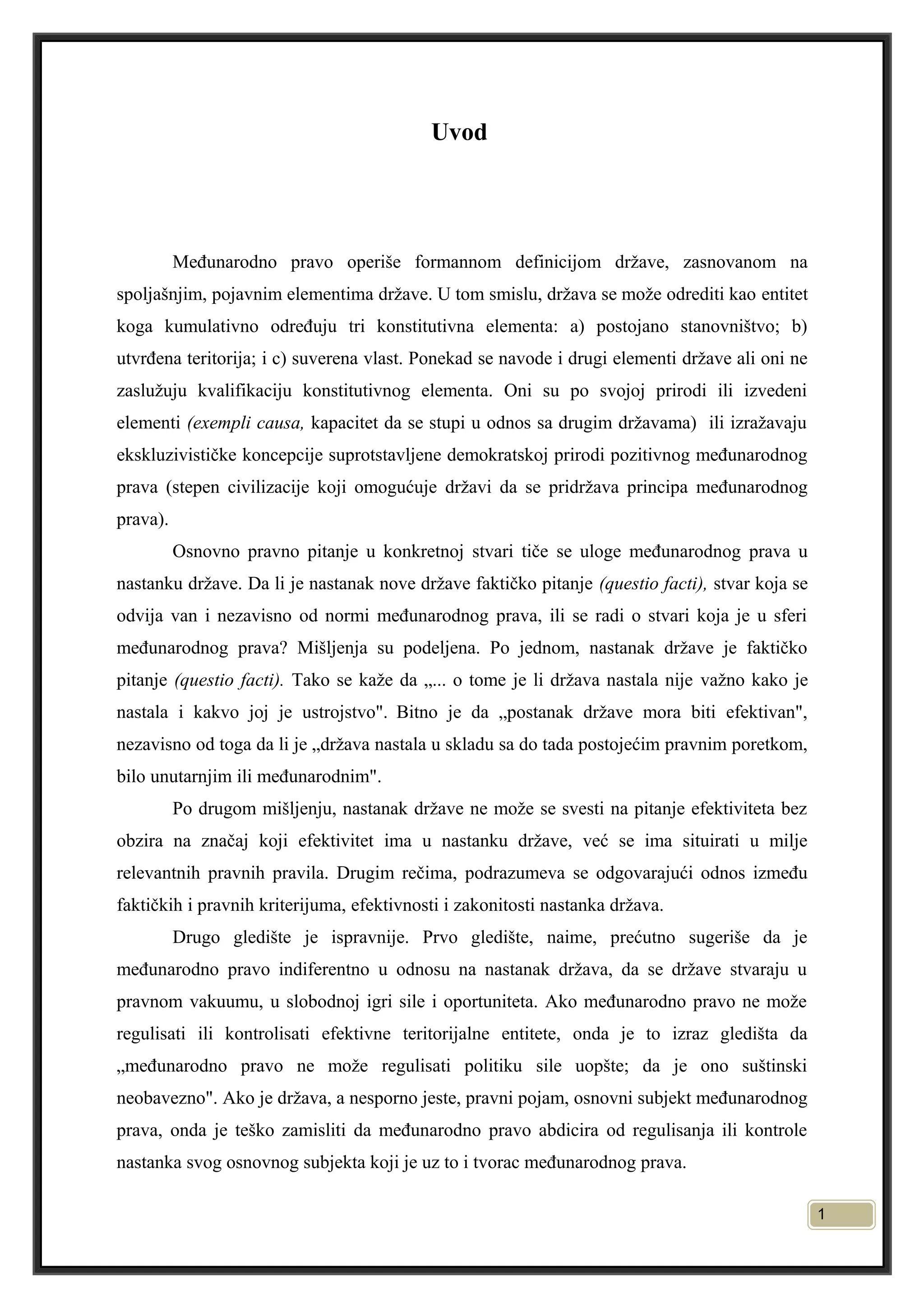 Nastanak i prestanak drzave | DOC