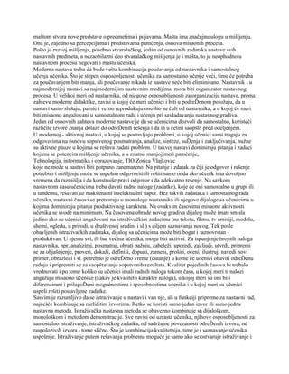 Nastava u kojoj učenik misli | DOCX