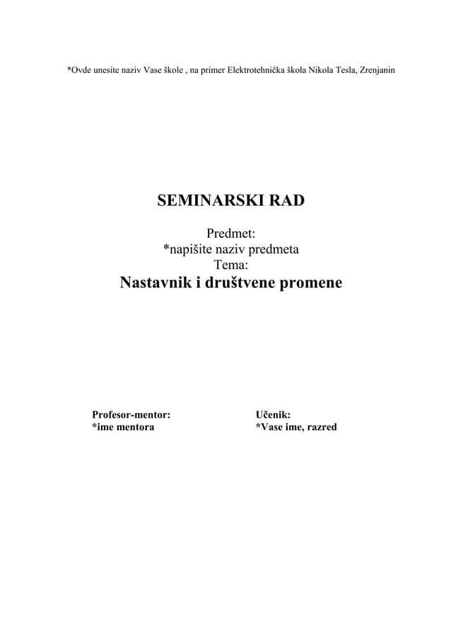 Nastavnik i drustvene promene | PDF